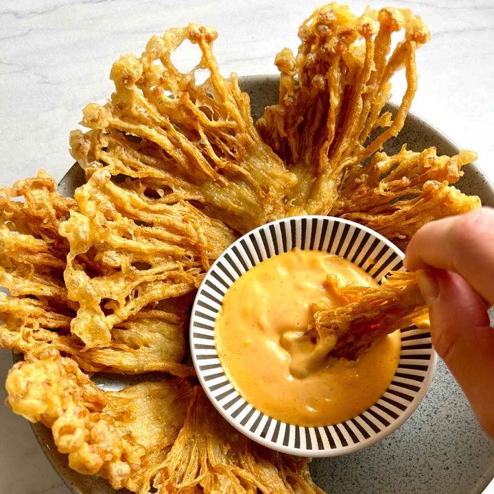 Fried Enoki Mushrooms
