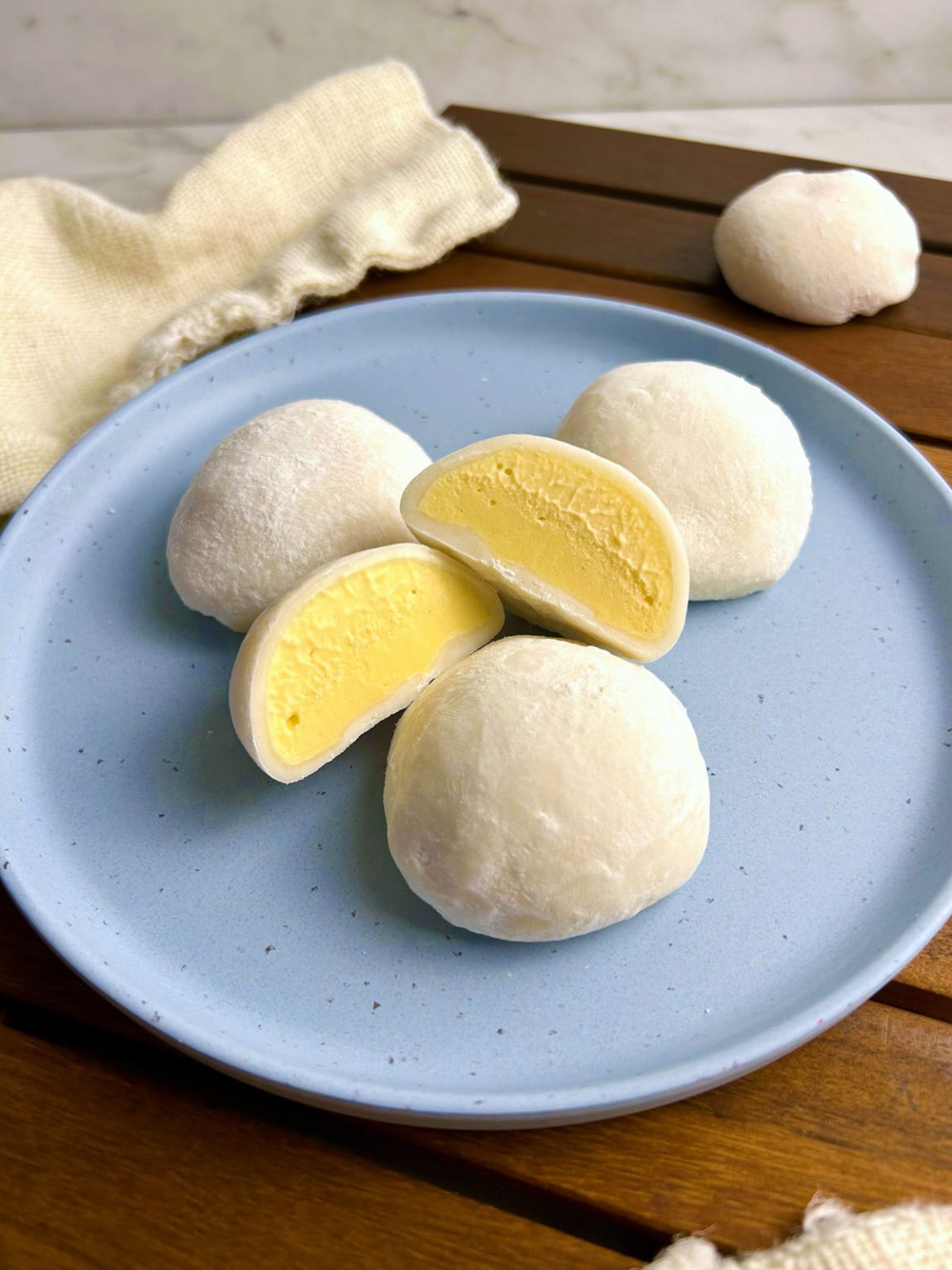 Durian Mochi (Soft & Creamy)